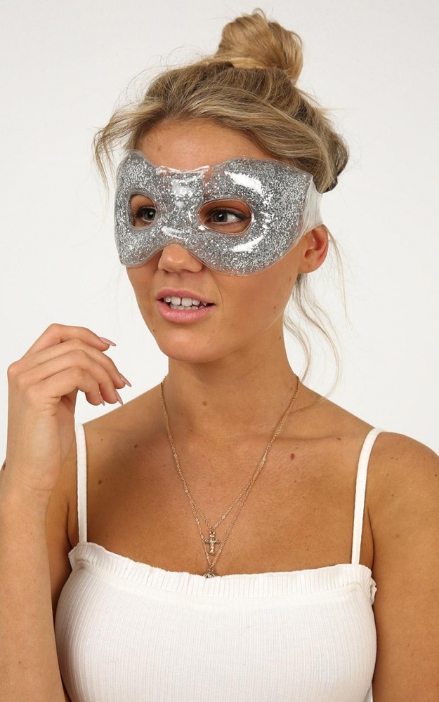 Sparkle Eyes Eye Mask In Silver Glitter | Showpo